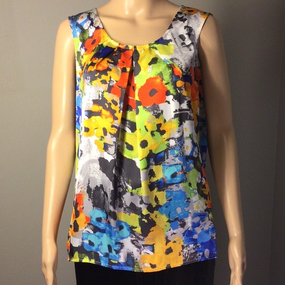 Kasper | Tops | Kasper Multicolored Floral Sleeveless Toptunic | Poshmark
